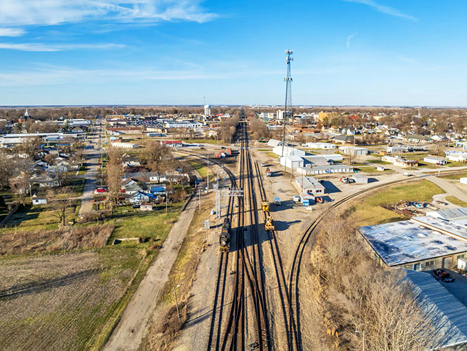 Mattoon's railroad heritage shapes its landscape, with tracks running through a town where housing remains remarkably affordable.