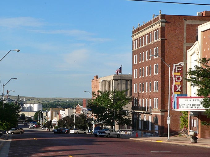 The Fox Theatre sign stands tall, promising entertainment that doesn't require a Netflix subscription.