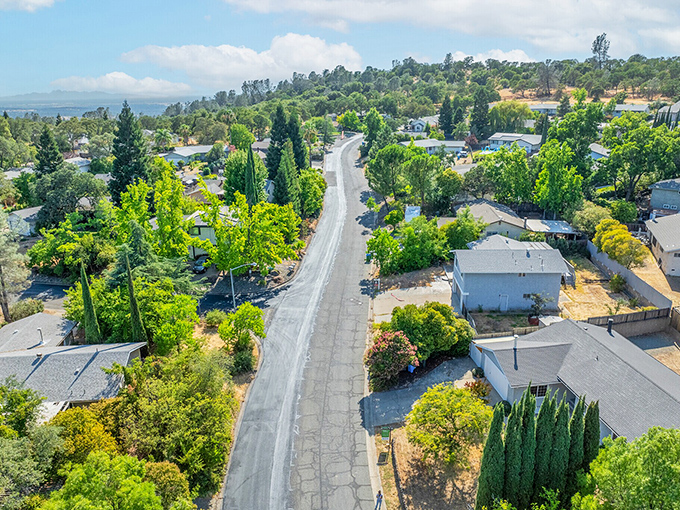 Oroville's aerial view reveals a town nestled between mountains and valley, offering the best of both worlds.