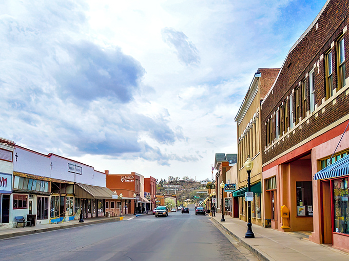 Silver City's historic buildings climb the hillside like a perfectly arranged postcard from the Old West.