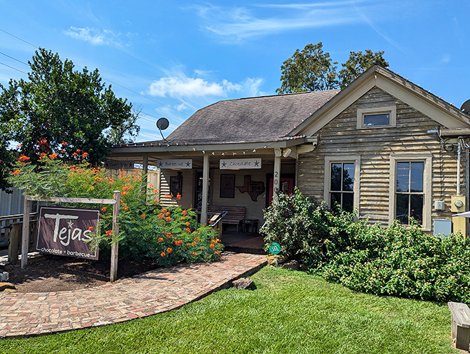 This charming house combines two of life's greatest pleasures: smoky BBQ and chocolate.