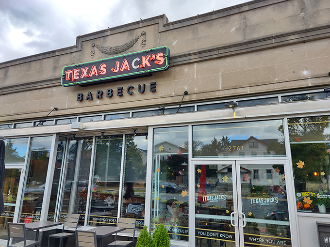 Storefront simplicity focusing entirely on what matters most: incredible barbecue that speaks for itself beautifully.
