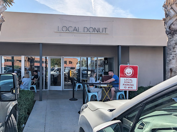 The Local Donut keeps it simple with clean lines and straightforward signage. Scottsdale's neighborhood gem lets quality speak for itself.