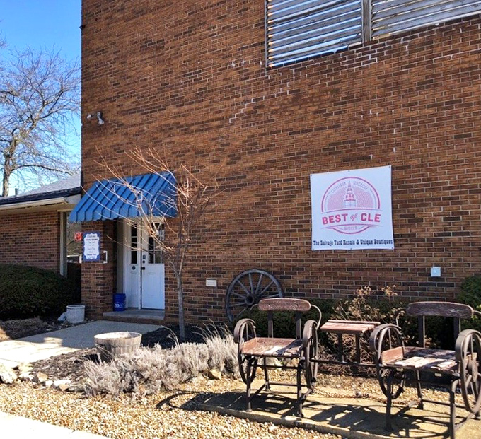 The Salvage Yard's humble exterior hides polished gems inside - never judge a thrift store by its cover.