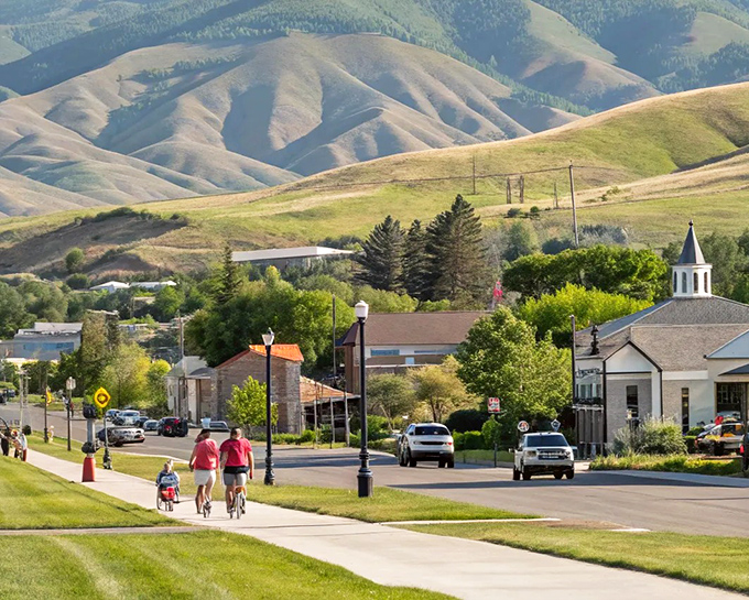 Rolling hills embrace small communities like nature's own security blanket of green.