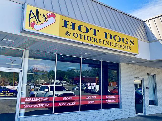 The clean storefront of Al's promises affordable delights, where $4.77 still buys you a combo that satisfies like the good old days.