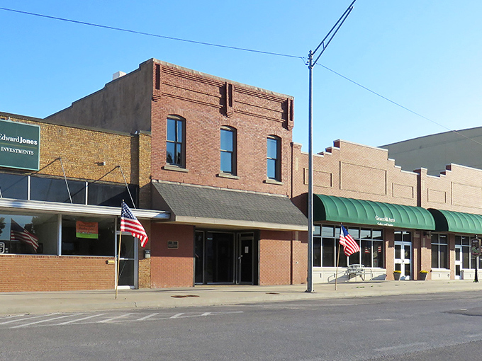 Alva's downtown buildings wear their American flags like badges of honor, celebrating both heritage and community pride.