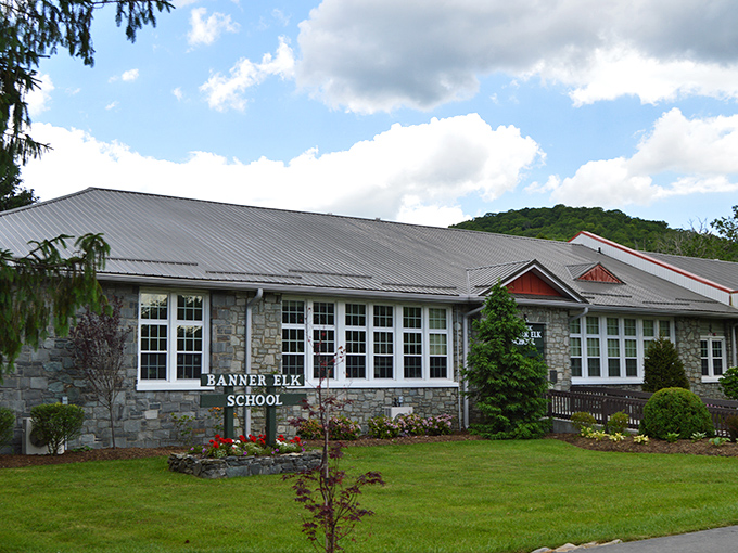 Banner Elk's historic school building stands as a reminder that even education looks better with mountain views in the background.
