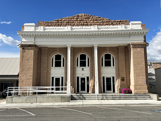 Historic main street in Beaver curves gently past well-maintained buildings where local businesses still know customers by their first names.