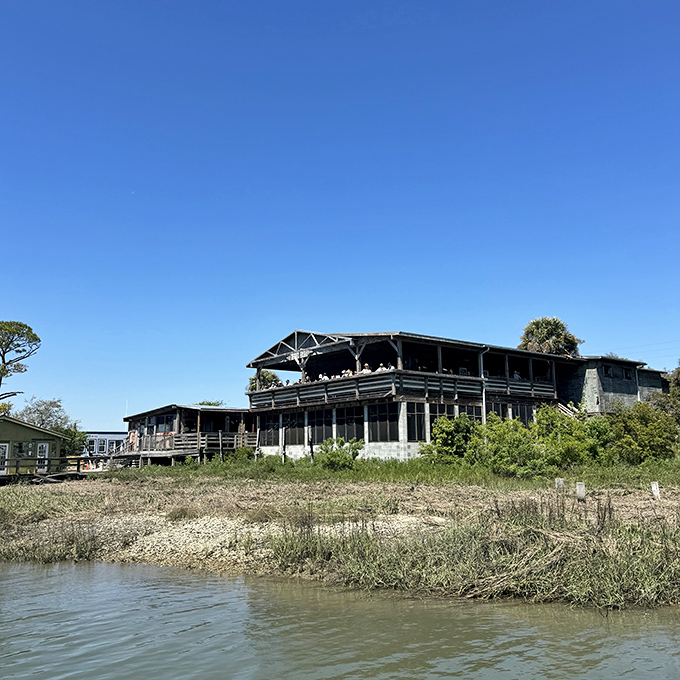 Time-weathered and utterly authentic, this creekside institution wears its rustic patina like a badge of honor.