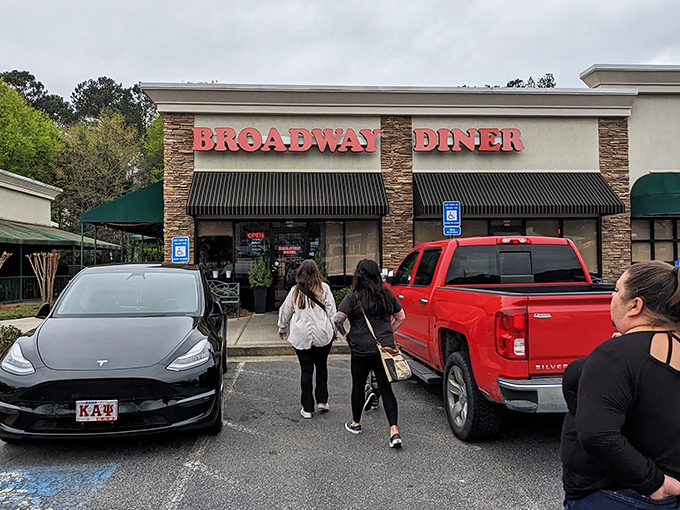 The stone facade isn't just decorative&mdash;it's structural support for the massive portions that emerge from the kitchen.