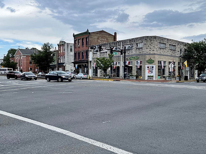 These brick buildings have been Burlington's downtown anchors since colonial merchants first set up shop along the Delaware River.