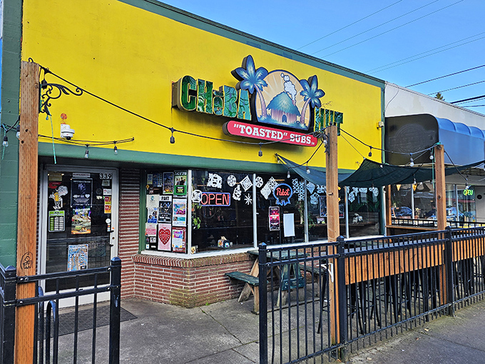 That toasted tower sign reaches for the sky like their sandwiches reach for perfection. 