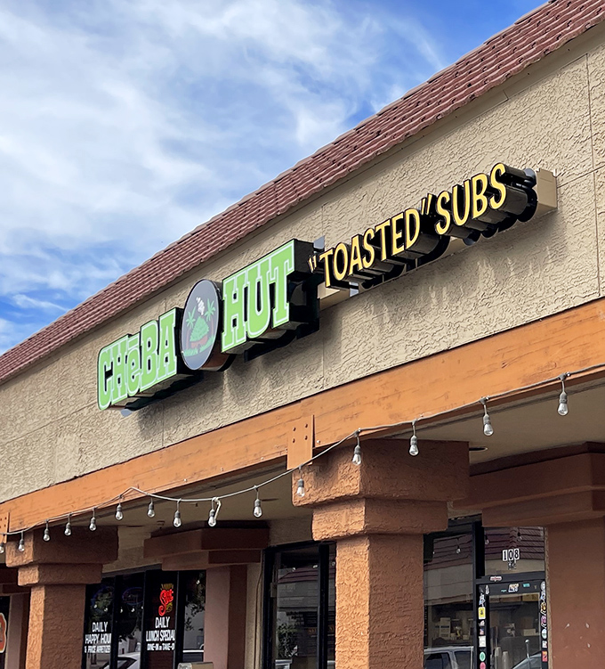 The peaceful orange awning provides respite from the bright Arizona sun, creating a shaded sanctuary for sub enthusiasts.