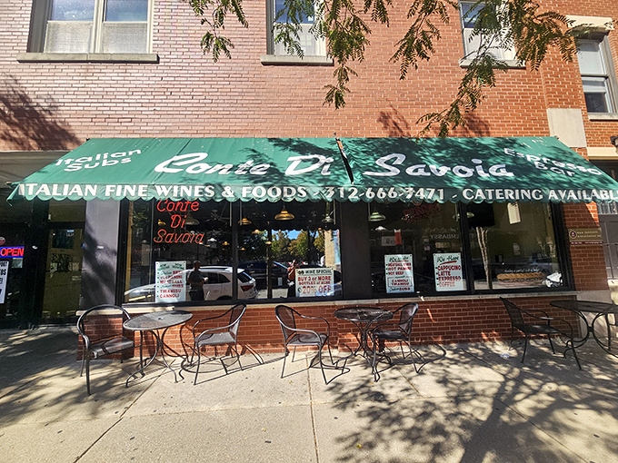 Sandwich diplomacy at its finest. Conte Di Savoia's outdoor tables create the perfect setting for solving world problems over Italian subs.