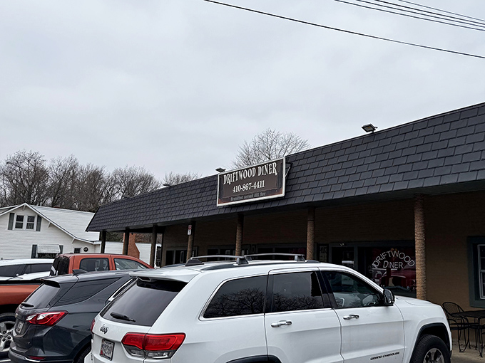 The unassuming exterior of Driftwood Diner gives no hint of the delicious treasures waiting inside.