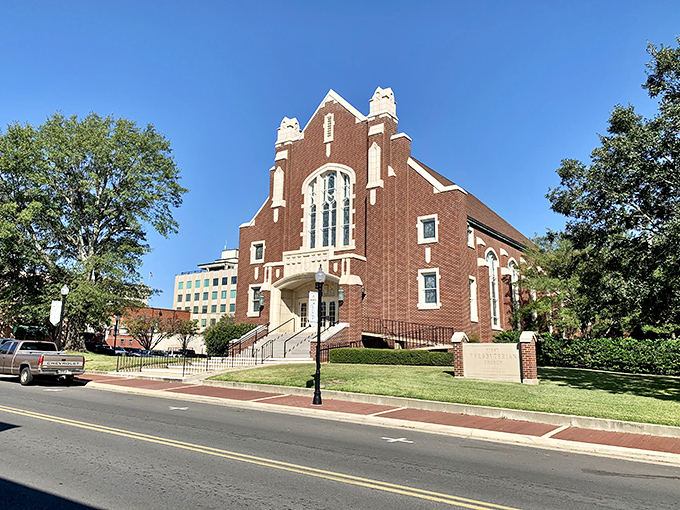 This stately brick church in El Dorado reflects the solid values of a community where reasonable prices are still respected.