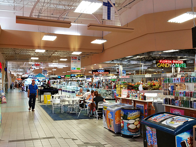 Air-conditioned aisles of treasures where Florida snacks meet candy displays in a shopper's paradise.