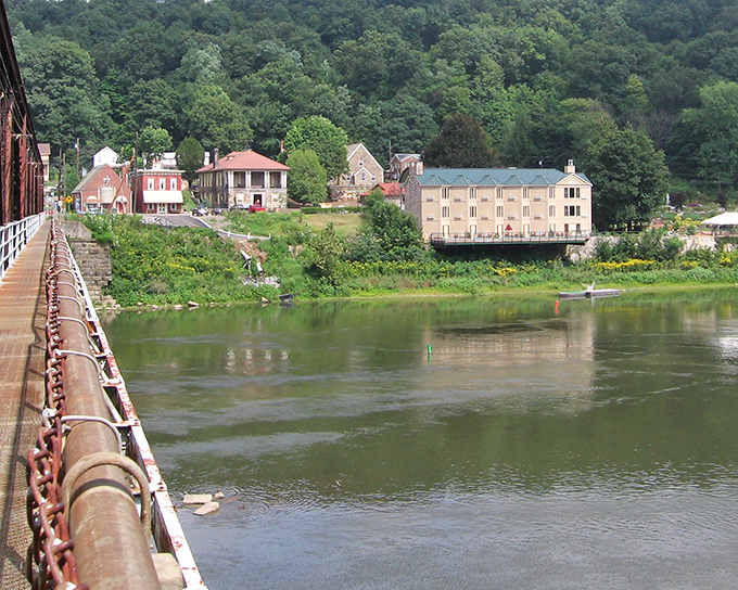 The Allegheny River flows past like it's in no hurry to leave this perfect little town either.