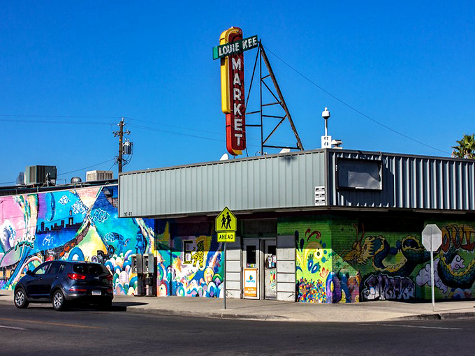 The iconic Fresno market with its vintage sign represents the city's authentic character. Where local flavor doesn't come with inflated prices!