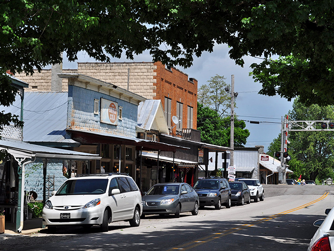 These weathered storefronts have seen generations pass by, each one adding another layer to the town's charm.