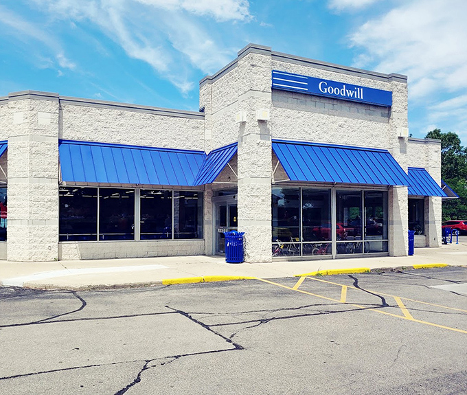 This West Bend location's clean exterior promises the organized thrift shopping Goodwill delivers nationwide.