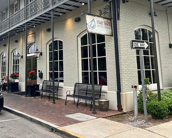 That classic storefront promises timeless flavors where every oyster tells a story of coastal tradition.