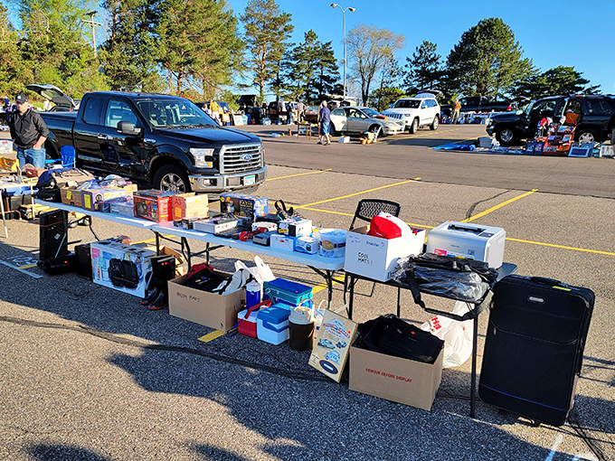 Parking lot shopping at its finest&mdash;where community spirit meets bargain hunting and everyone leaves happy with their haul.