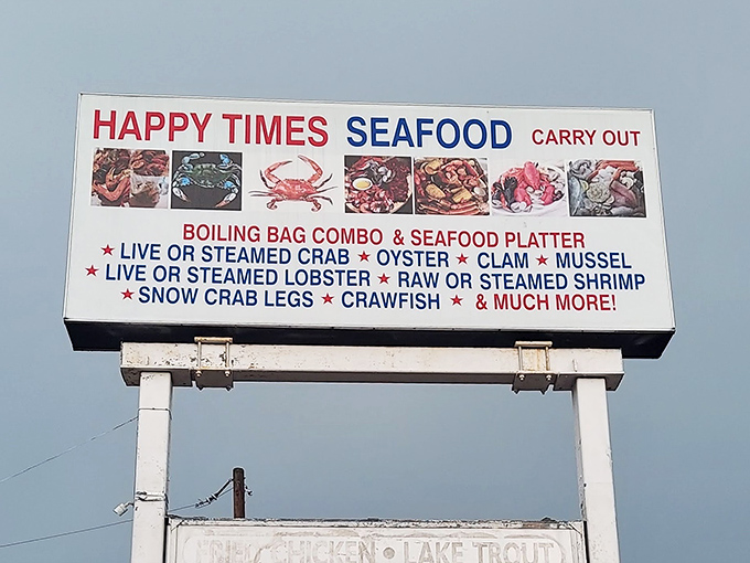 That menu board isn't just listing options&mdash;it's presenting a choose-your-own-adventure of Maryland seafood delights.