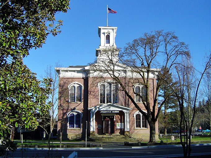 This stately courthouse anchors downtown like a beacon of history that refuses to fade into the background gracefully.