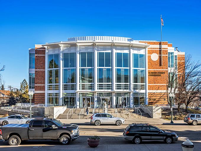 The modern courthouse in Klamath Falls represents the blend of practicality and beauty that makes this affordable town shine.