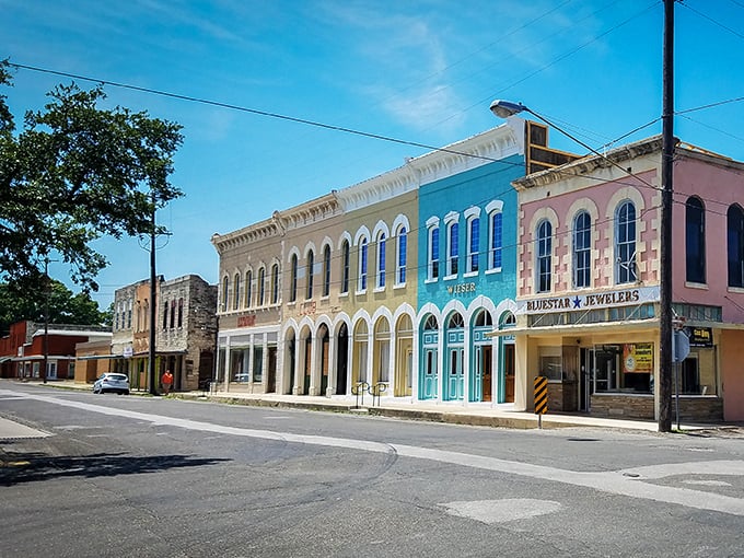 These sun-drenched streets embody small-town Texas at its finest, where community spirit costs nothing but means everything.