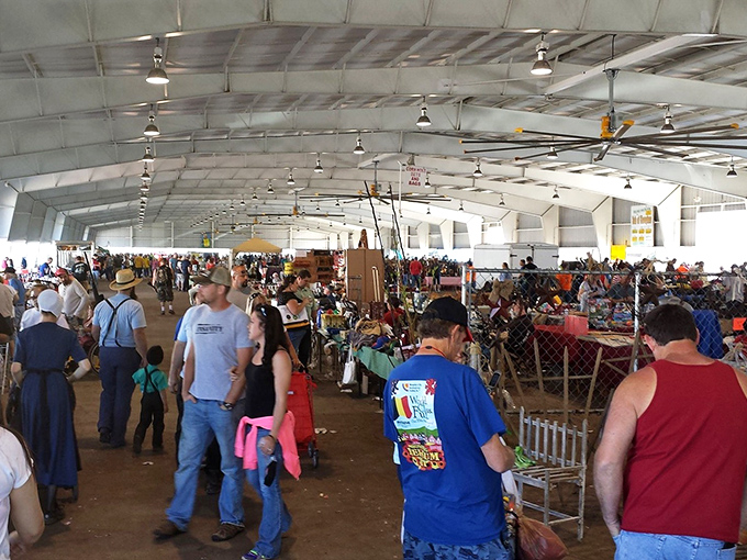 Lucasville's legendary lineup! The fairgrounds transform into a shopper's paradise where finding that perfect item feels like striking gold.