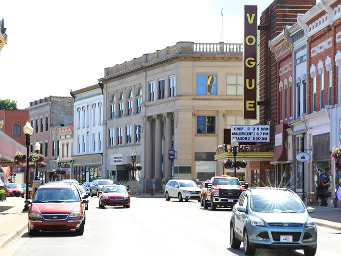 The historic Vogue Theatre marquee promises entertainment that costs less than your monthly streaming subscriptions&mdash;and comes with real butter on the popcorn.