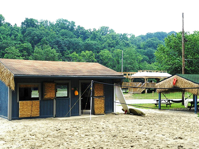 McKeesport's community building stands ready for local gatherings. This practical structure represents the city's focus on affordable amenities.