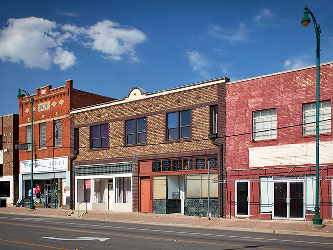 These colorful brick buildings in Mineral Wells aren't just structures—they're chapters in a story where small-town charm meets affordable living.