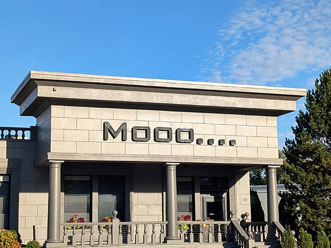 Clean lines, stone columns, and a name that makes you smile&mdash;before the steaks arrive and render you speechless.