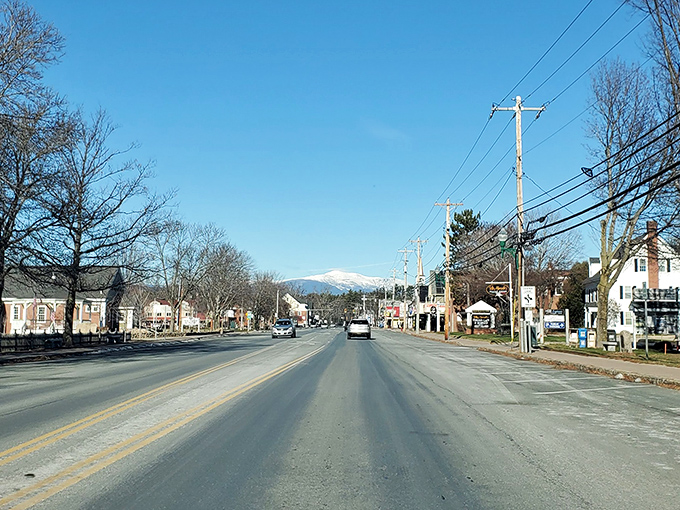 The road through North Conway leads straight to those mountains, promising adventures that never disappoint.