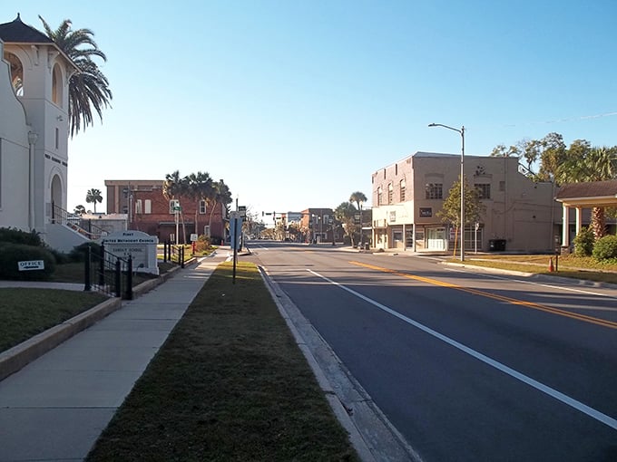 Perry's main street stretches toward possibility, lined with buildings that have witnessed generations of morning coffees and afternoon gossip.