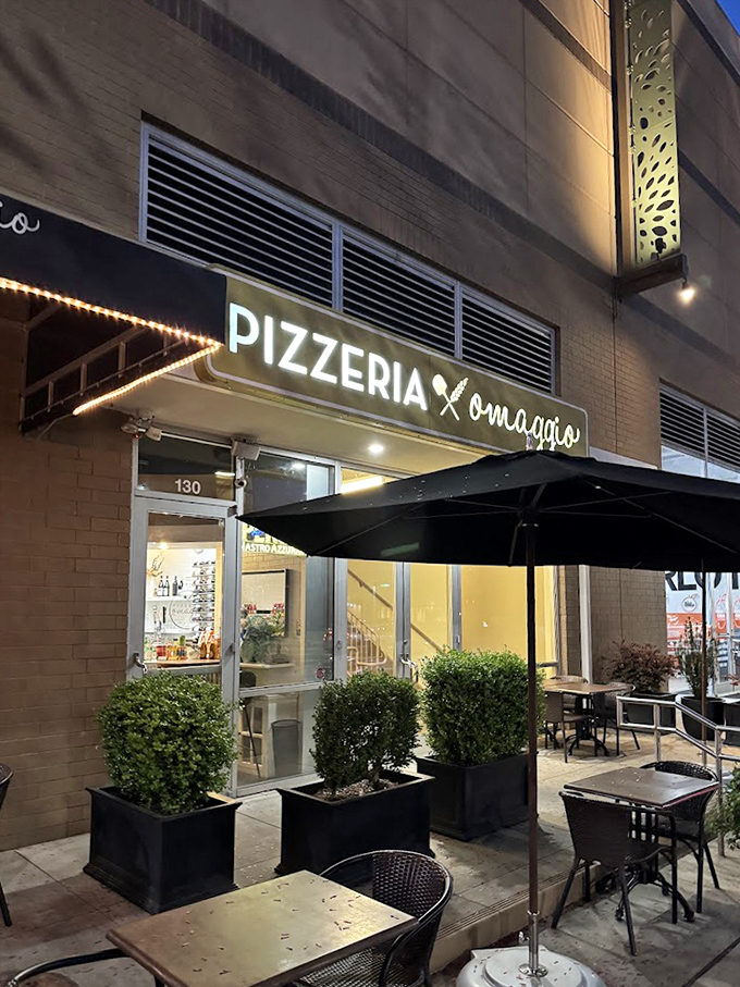 Clean lines and sophisticated lighting create the perfect stage for Neapolitan pizza artistry that rivals Italy itself.