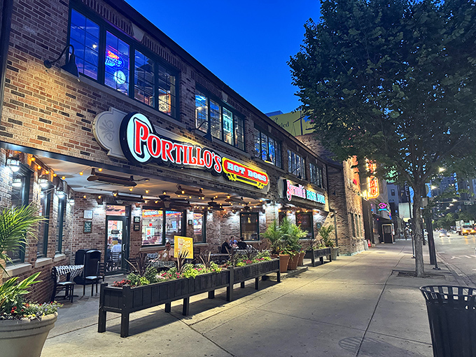 This bustling corner location has become a pilgrimage site for hot dog enthusiasts seeking the quintessential Chicago experience.