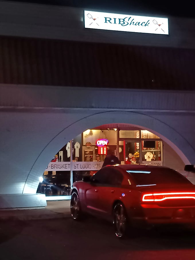 This unique building design hints at the special barbecue experience that awaits hungry visitors.