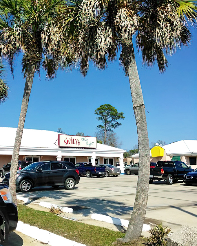 Palm trees frame this coastal pizza paradise where Italian tradition meets Mississippi Gulf hospitality perfectly.