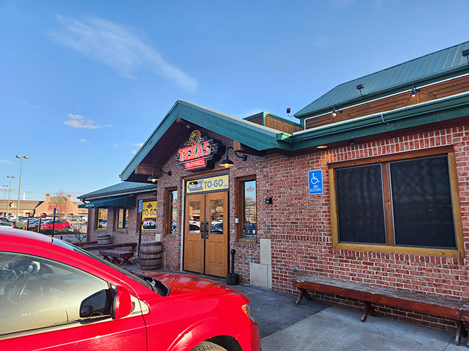Brick and timber construction sets the stage for peanut shells and sizzling steaks.