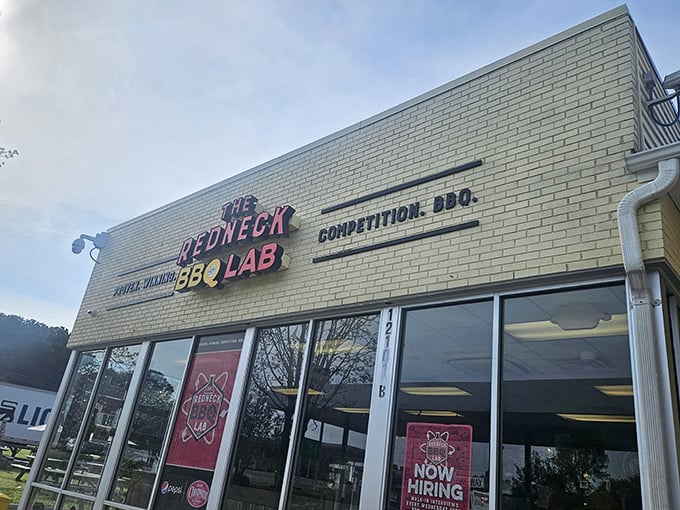 Don't let the name fool you &ndash; The Redneck BBQ Lab's modern storefront houses some seriously sophisticated smoking techniques.redneck bbq lab (benson)