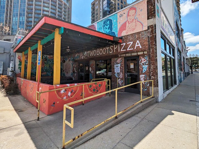 When murals cover every inch, you know the creativity flows from walls to plates.