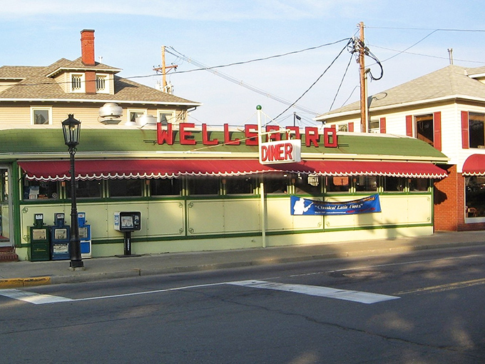 Classic diner dreams come true! Wellsboro's iconic green eatery promises comfort food at prices that won't drain your retirement account.