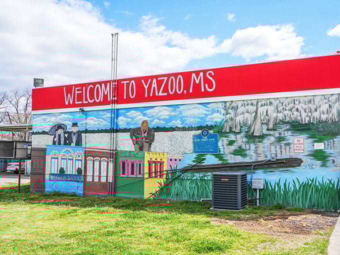 Yazoo City's welcome mural pops with color and character &ndash; much like the affordable homes waiting around every corner.