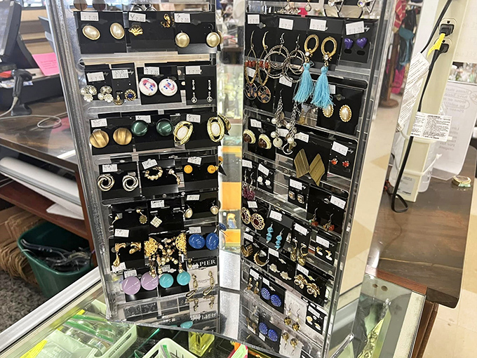 Jewelry displays that make magpies of us all. Those blue tassel earrings are calling your name, and at these prices, you should definitely answer.