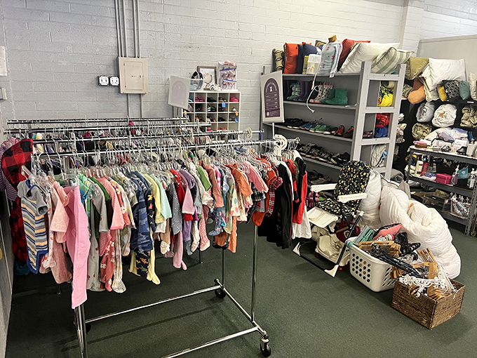 Tiny treasures for tiny humans. The children's section is organized with the same care as the adult departments.